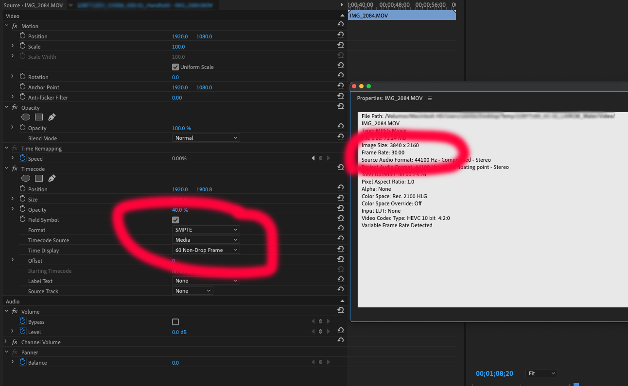 Timecode Time Display defaults to 60 non drop fram... - Adobe Product Community - 13367424